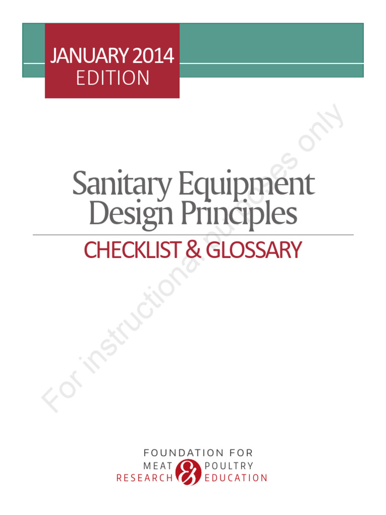 AMI Sanitary Equipment Design Checklist and Glossary 2014 | PDF