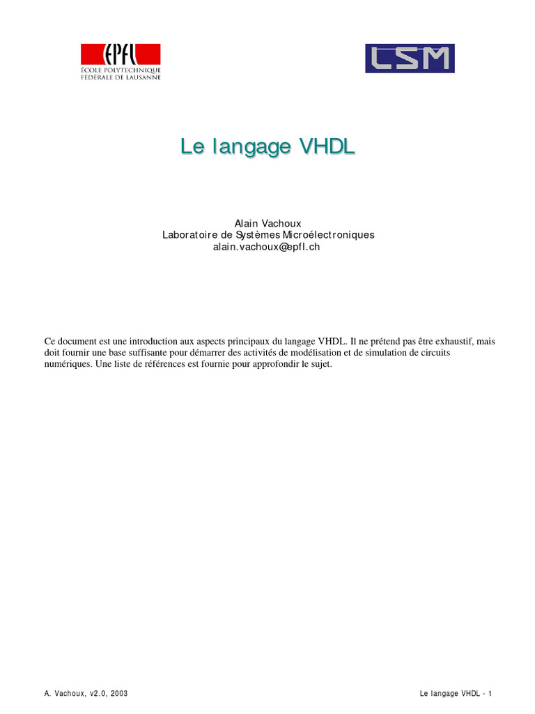 Intro VHDL v2.0 Notes | PDF Intro VHDL v2.0 Notes | PDF