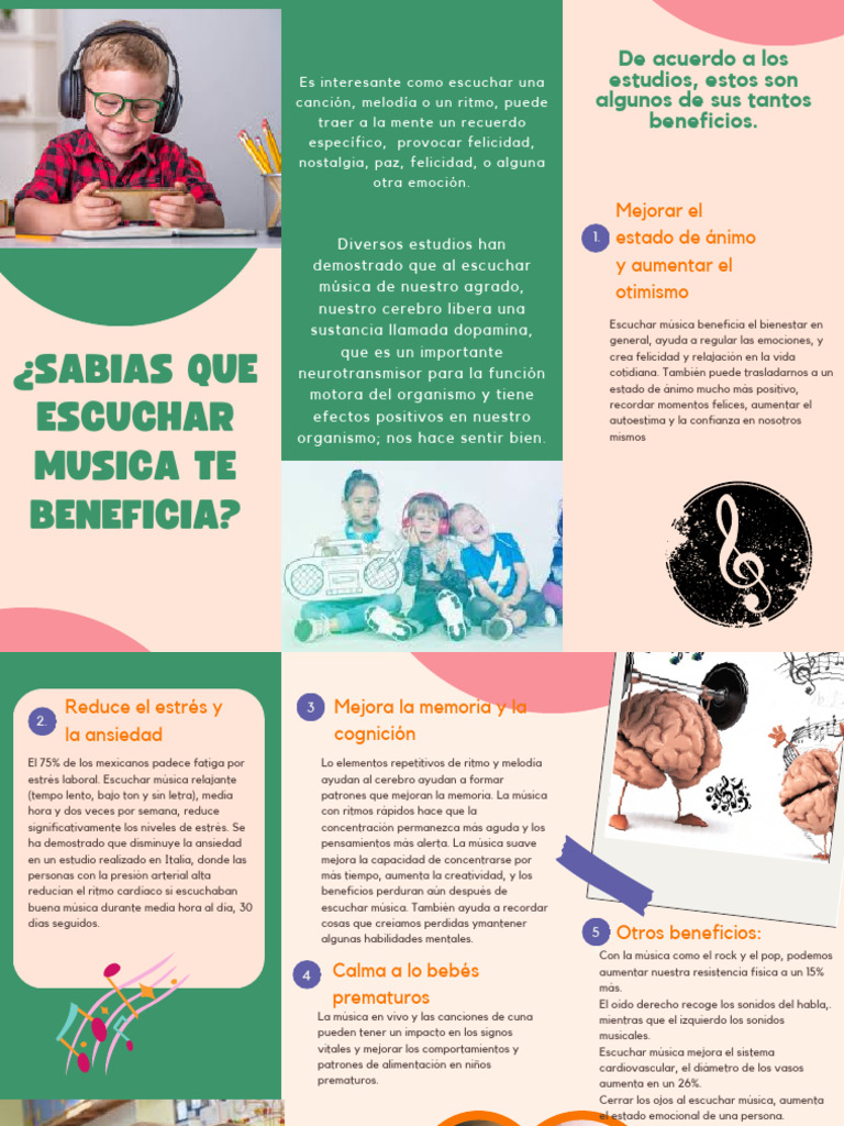 BENEFICIOS MUSICA (1) | PDF | Las emociones | Estrés (biología)