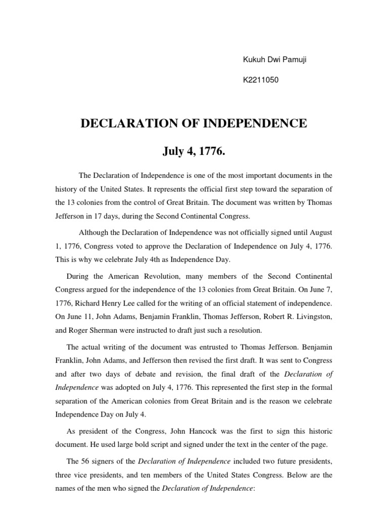 Declaration of Independence | PDF | United States Declaration Of ...