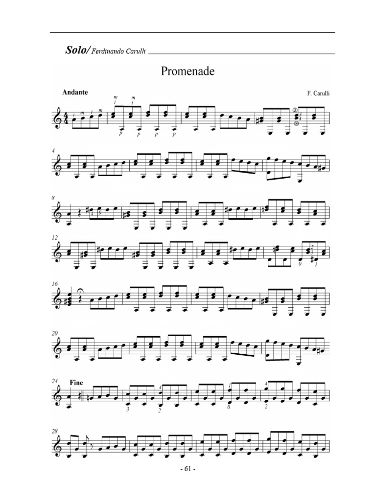 Promenade-Ferdinando Carulli | PDF