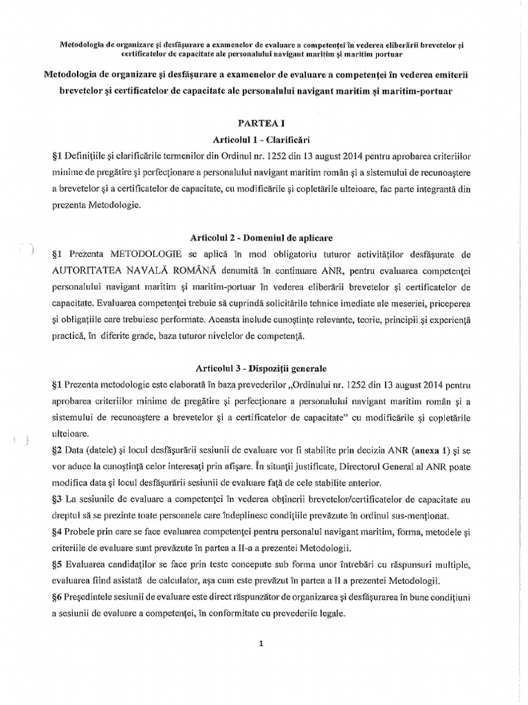 Metodologia de Organizare Și Desfășurare A Examenelor de Evaluare A Competenței | PDF