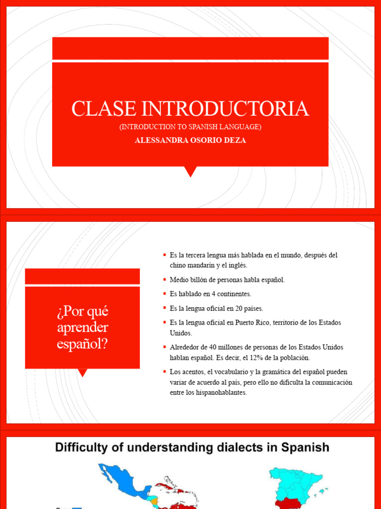 Clase 1 Introductoria | Descargar gratis PDF | Lengua española | Idiomas
