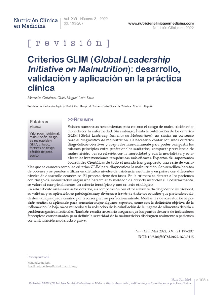 c.GLIM | PDF | Diagnostico medico | Cáncer