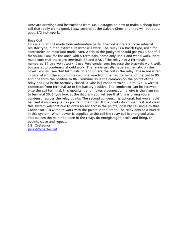 Here Are Drawings and Instructions BUZZ COIL | PDF