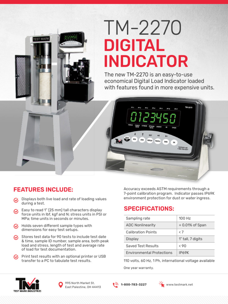 TM-2270 Digital Load Indicator Overview | PDF
