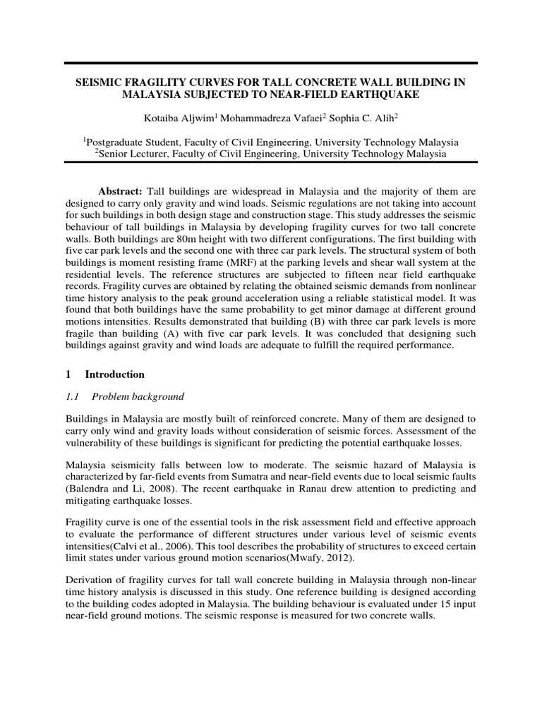 Technical Paper (Seismic Fragility Curves) - Dec2018 | PDF | Beam ...