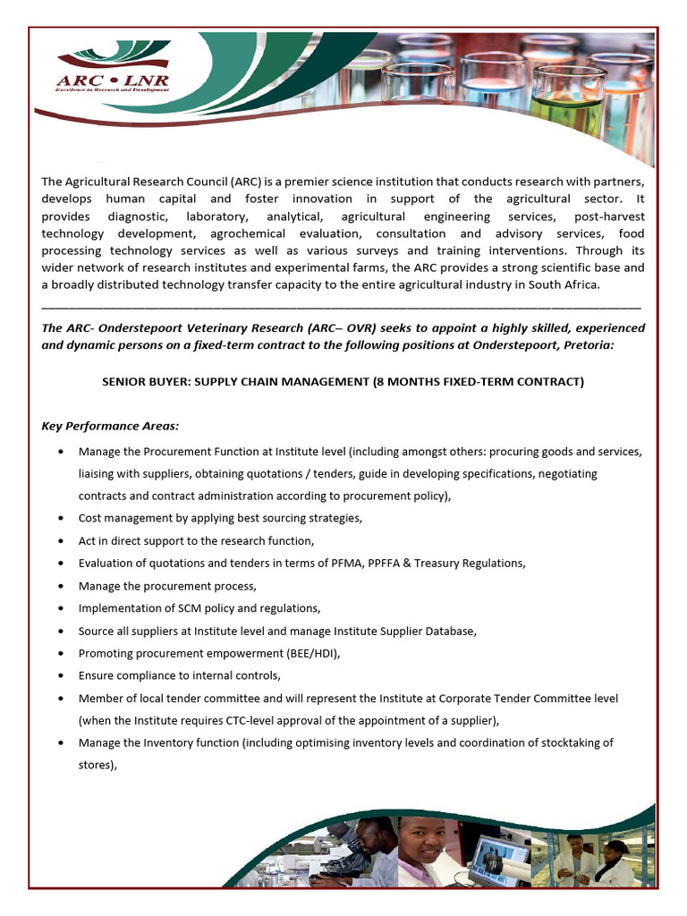 ARC OVR Supply Chain Job Vacancies | PDF | Procurement | Supply Chain