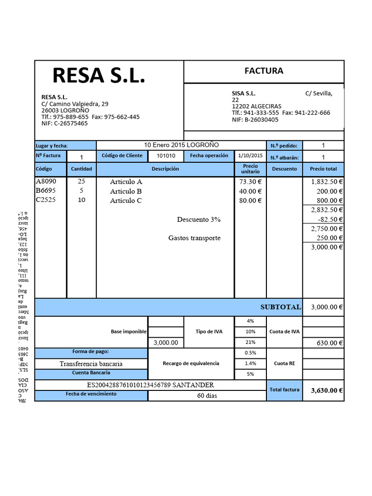 Asiento 1. Factura Compra | PDF