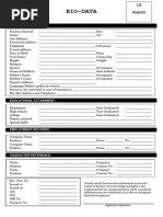 Bio Data Sheet 1 | PDF | Languages | Language Arts & Discipline