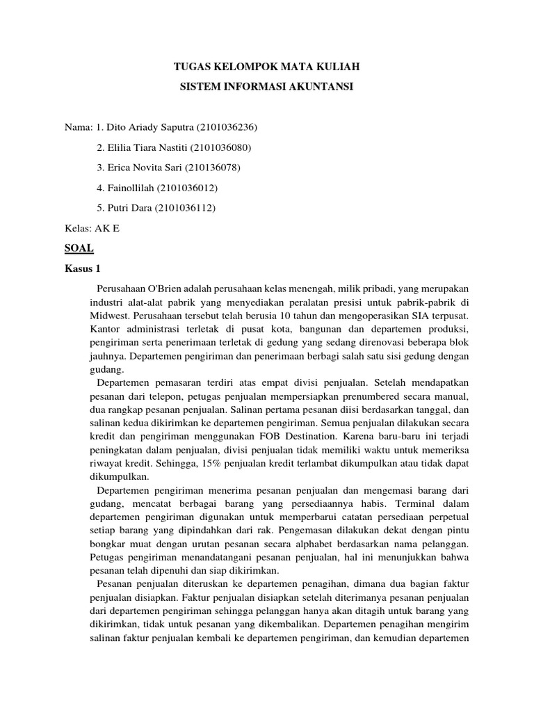 Tugas Kelompok Sia Case | PDF