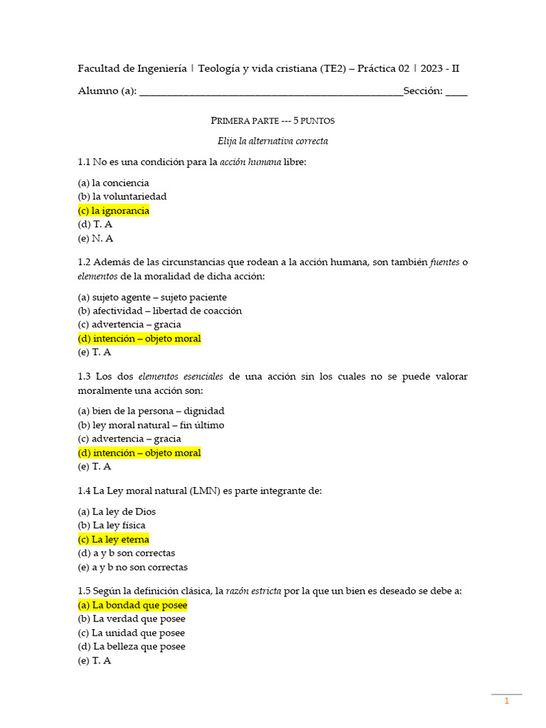 TE2 - Solucionario - Práctica 02 | PDF | Filosofía