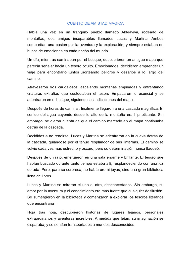 Cuento De Amistad Pdf