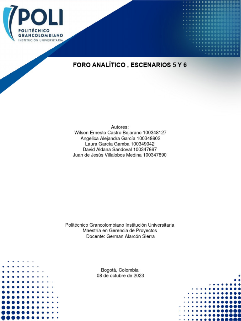 Foro Analítico, Escenarios 5 y 6 Fep | PDF