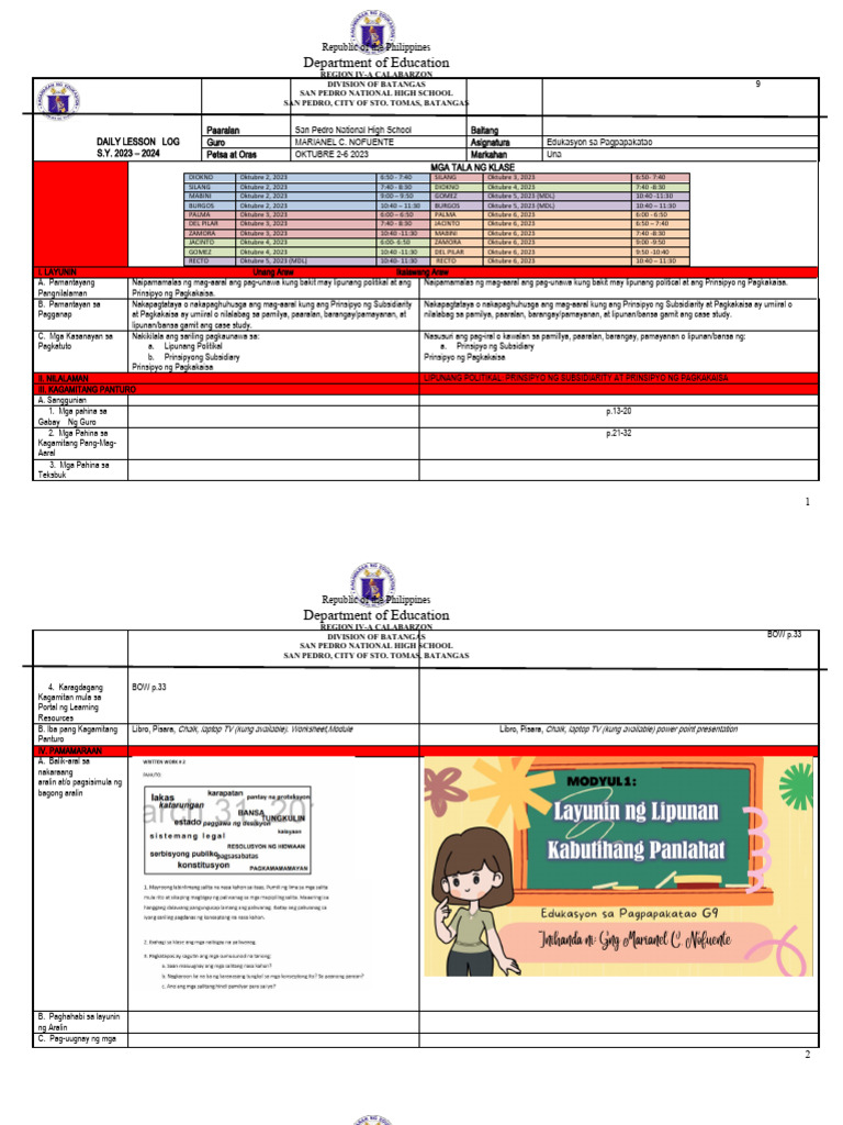 Week 6 Day 1 and 2 | PDF