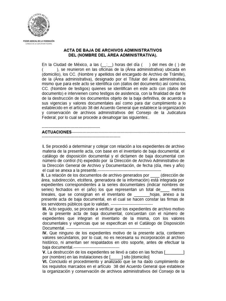Acta Baja Documental CDMX | PDF