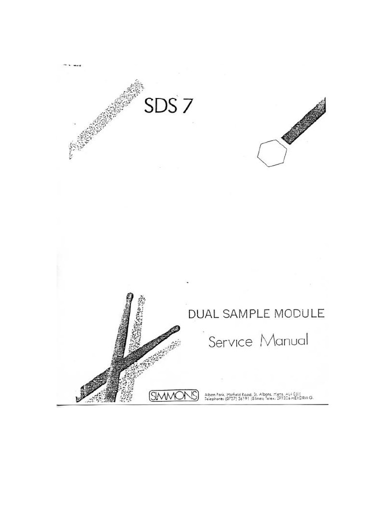 Simmons SDS 7 Service Guide | PDF