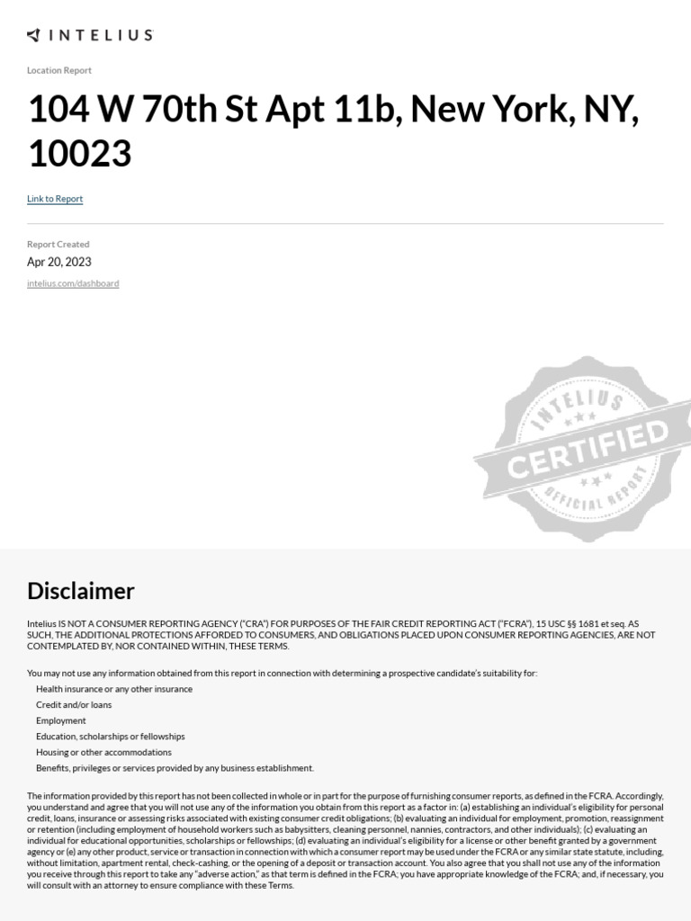 Intelius Report | PDF