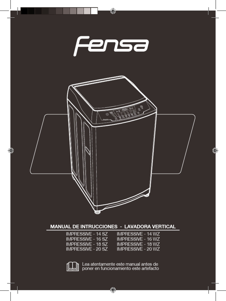 Manual de Instrucciones Lavadora Vertical FENSA | PDF | Lavadora ...