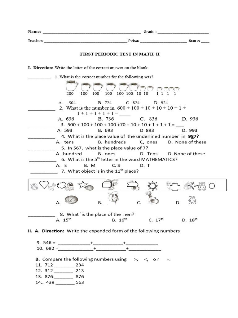 PT - Math 2 - Q1 V2 | PDF