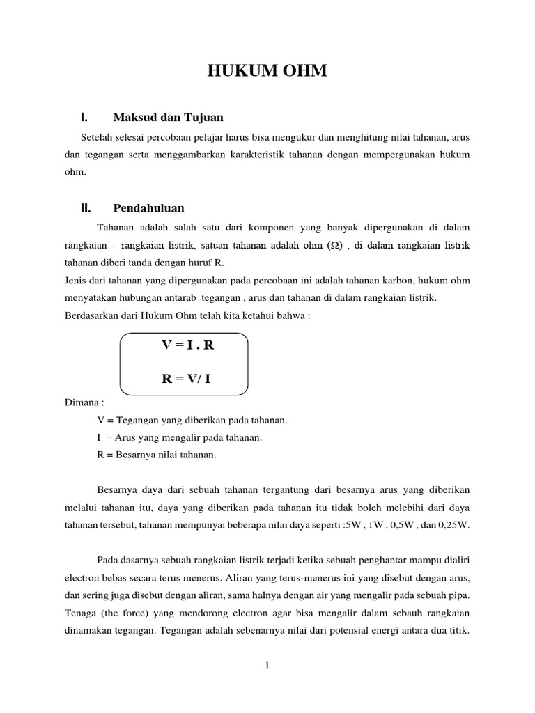 Hukum Ohm | PDF | Teknologi & Rekayasa