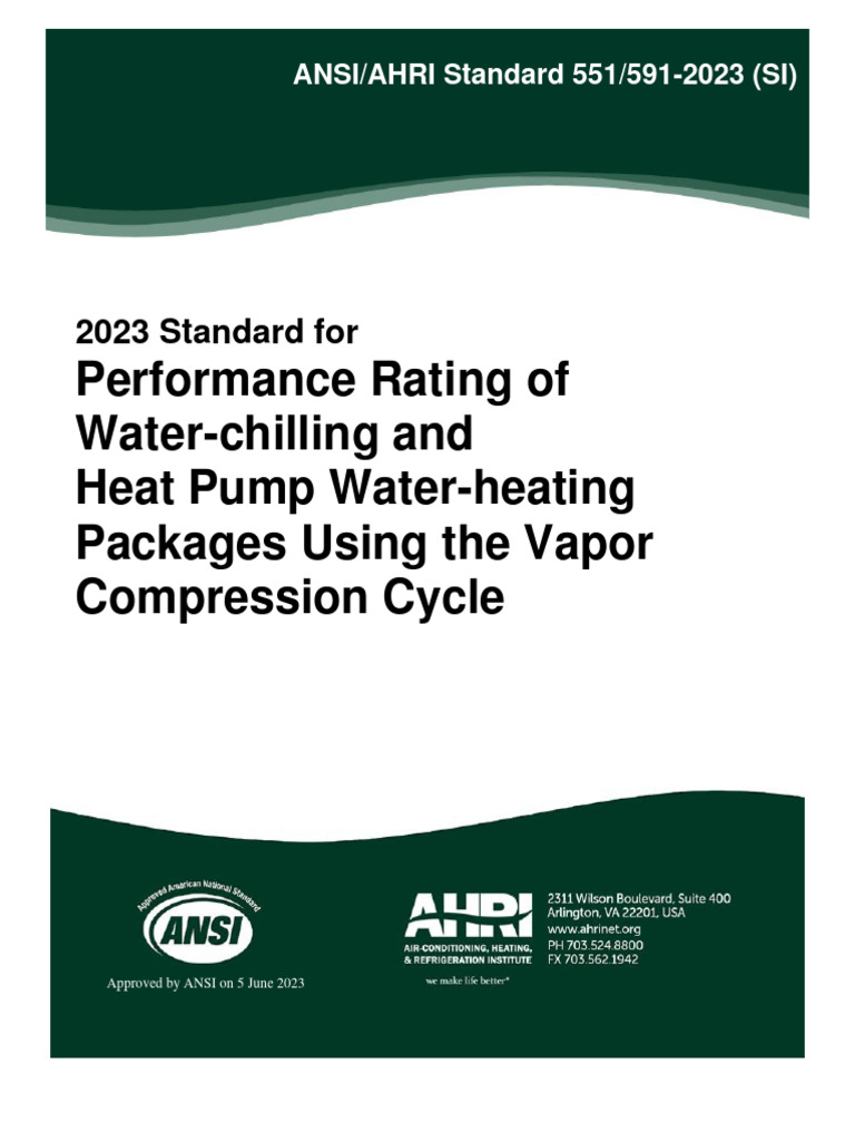 Ansi Ahri Standard 551 591 (2023) (Si) | PDF | Significant Figures ...