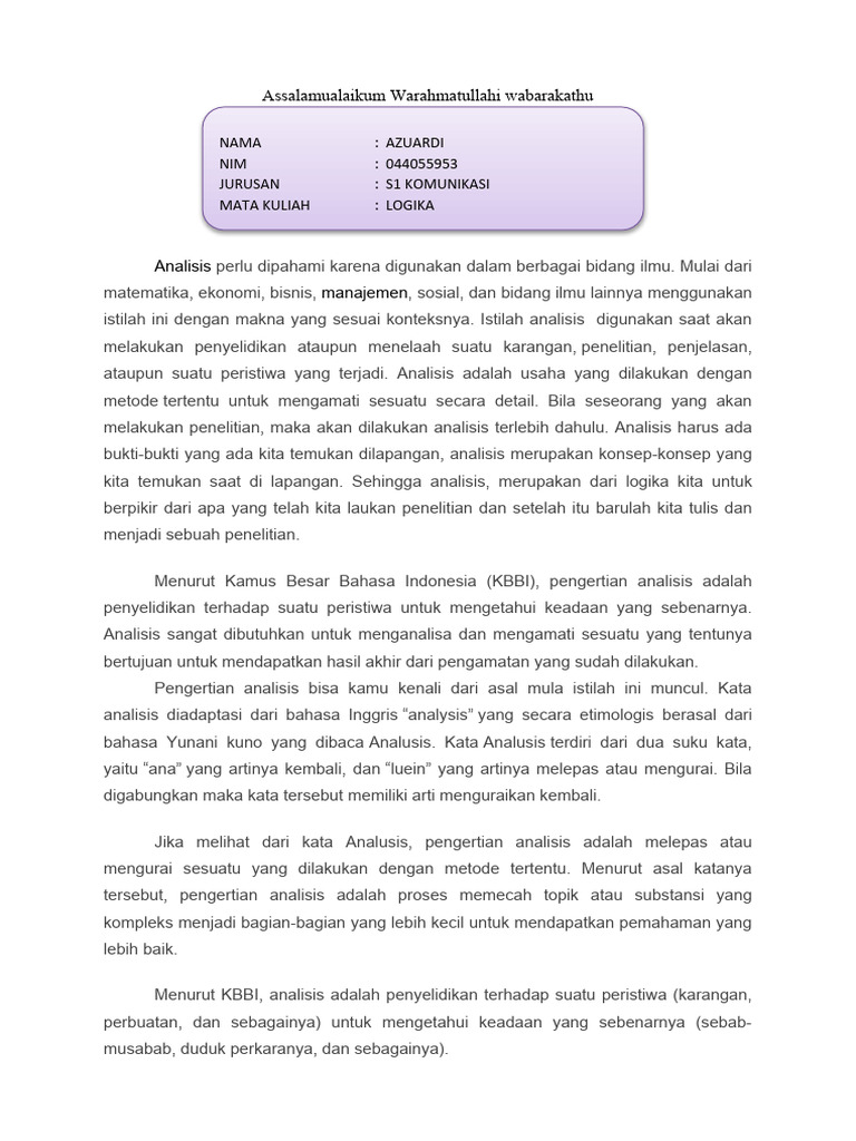 Diskusi 3 (Logika) | PDF