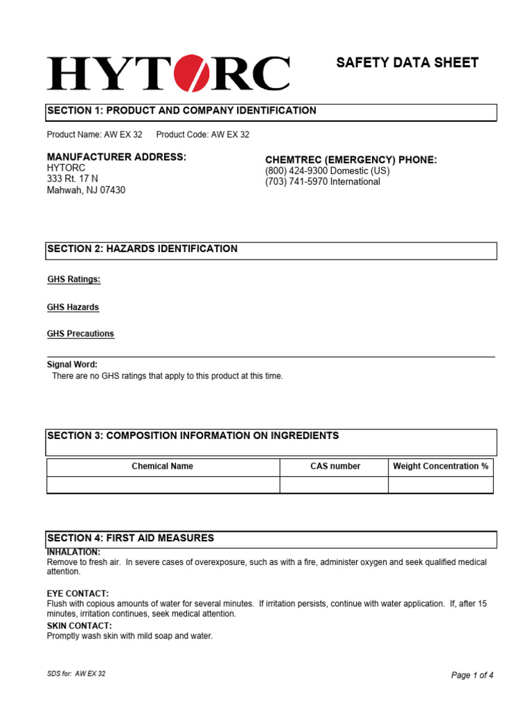 HYTORC-HY-115 HOJA DE SEGURIDAD | PDF