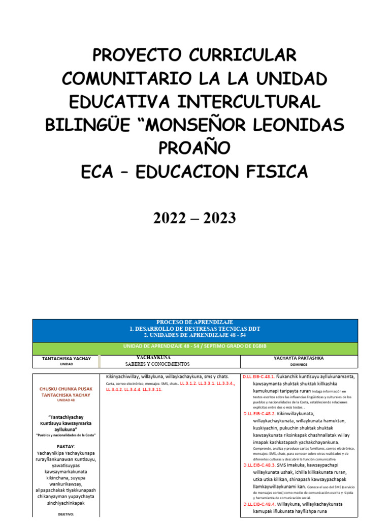 Terminado 7mo PCC de ECA - EF | PDF | Bailes | Autoestima