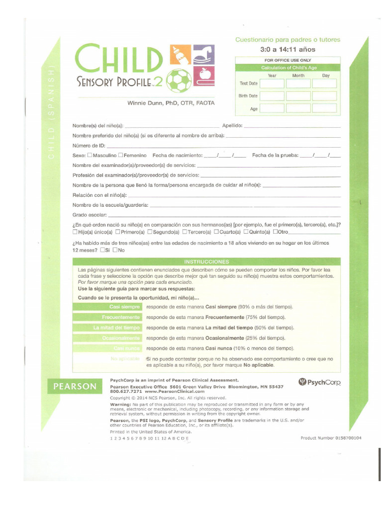Sensory Profile | PDF