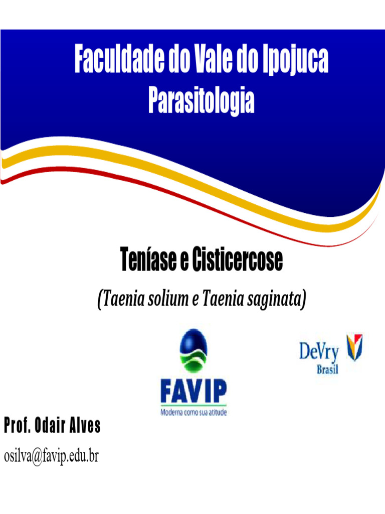 Aula 07 N2 - Teníase e Cisticercose | PDF | Medicina Clínica | Doenças ...