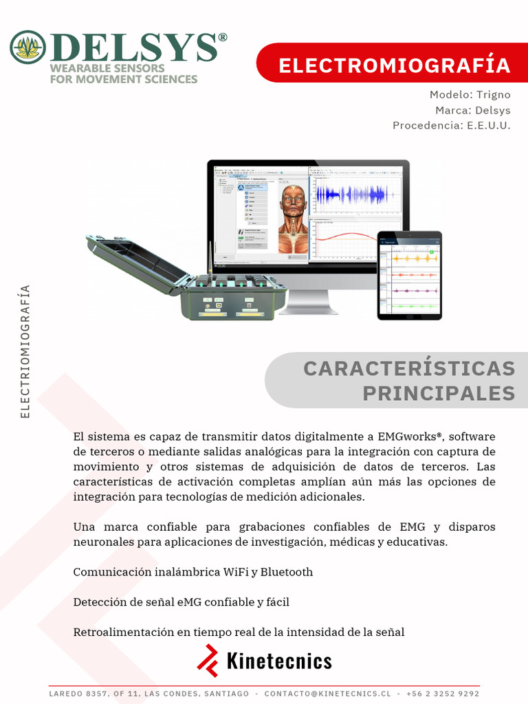 Ficha Técnica Electromiografía Delsys 1 | PDF | Electromiografia | Electrónica de consumo