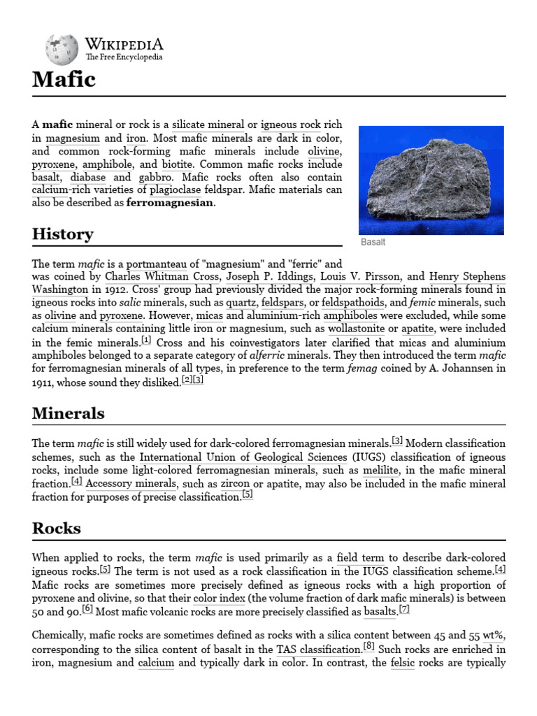 Understanding Mafic Rocks and Minerals | PDF | Science & Mathematics ...