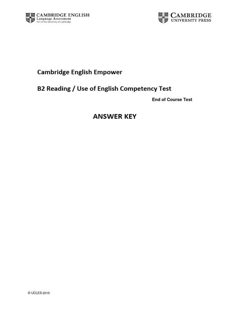 Reading Test Answer Key Pdf 7080