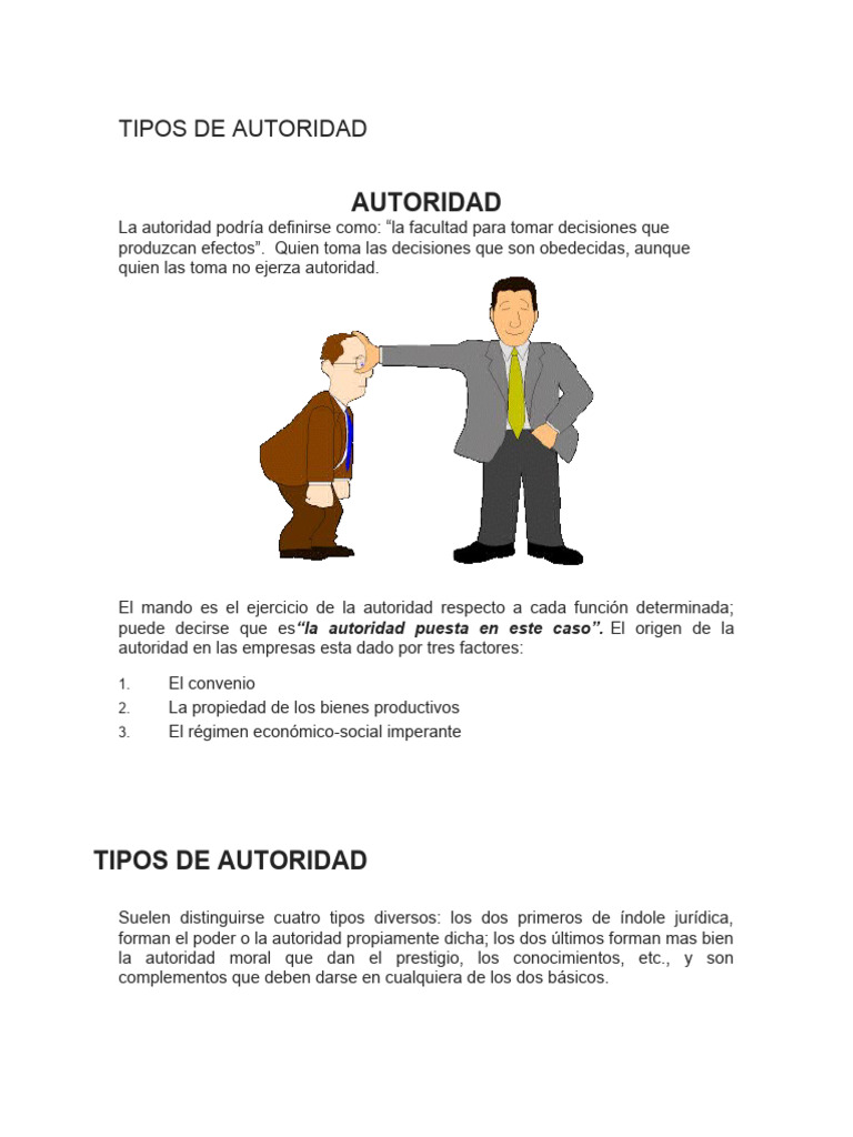 TIPOS DE AUTORIDAD | PDF