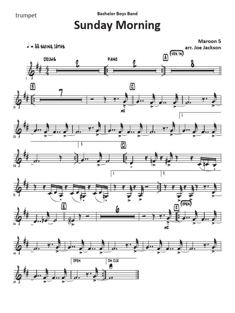 Sunday Morning - trumpet | PDF