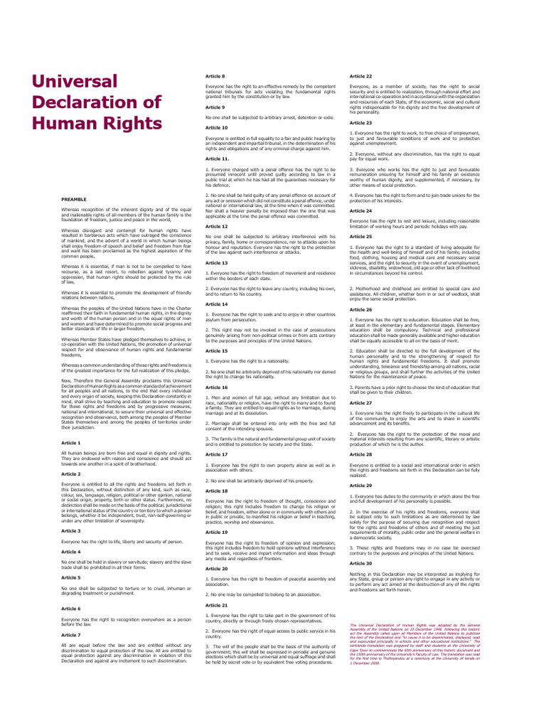 Udhr 2 | Download Free PDF | Dignity | Marriage