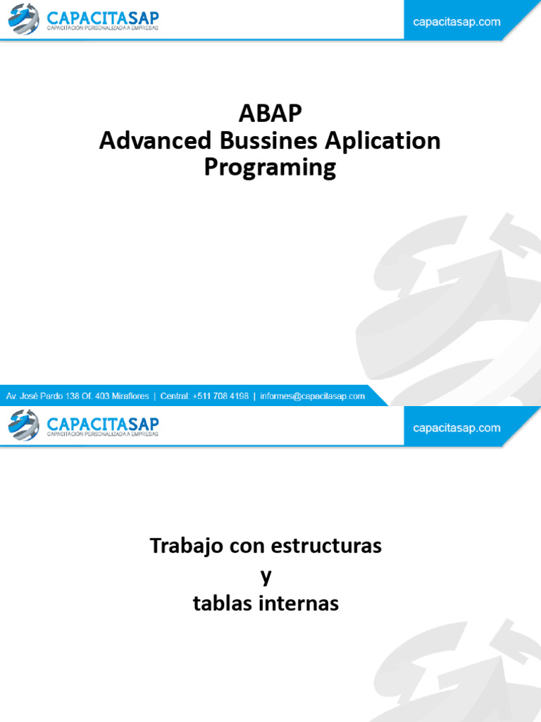 CPE-ABAP03 Estructuras y Tablas Internas. SQL y Suplemnetos | PDF