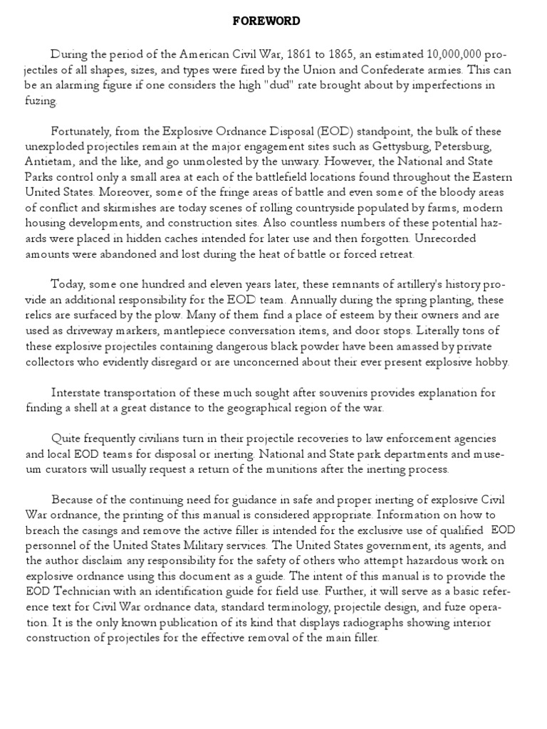 Civil War Explosive Ordnance | PDF | Shell (Projectile) | Artillery