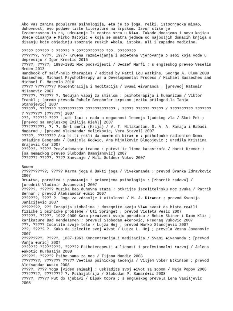 KNJIGE POPULARNE PSIHOLOGIJE | PDF