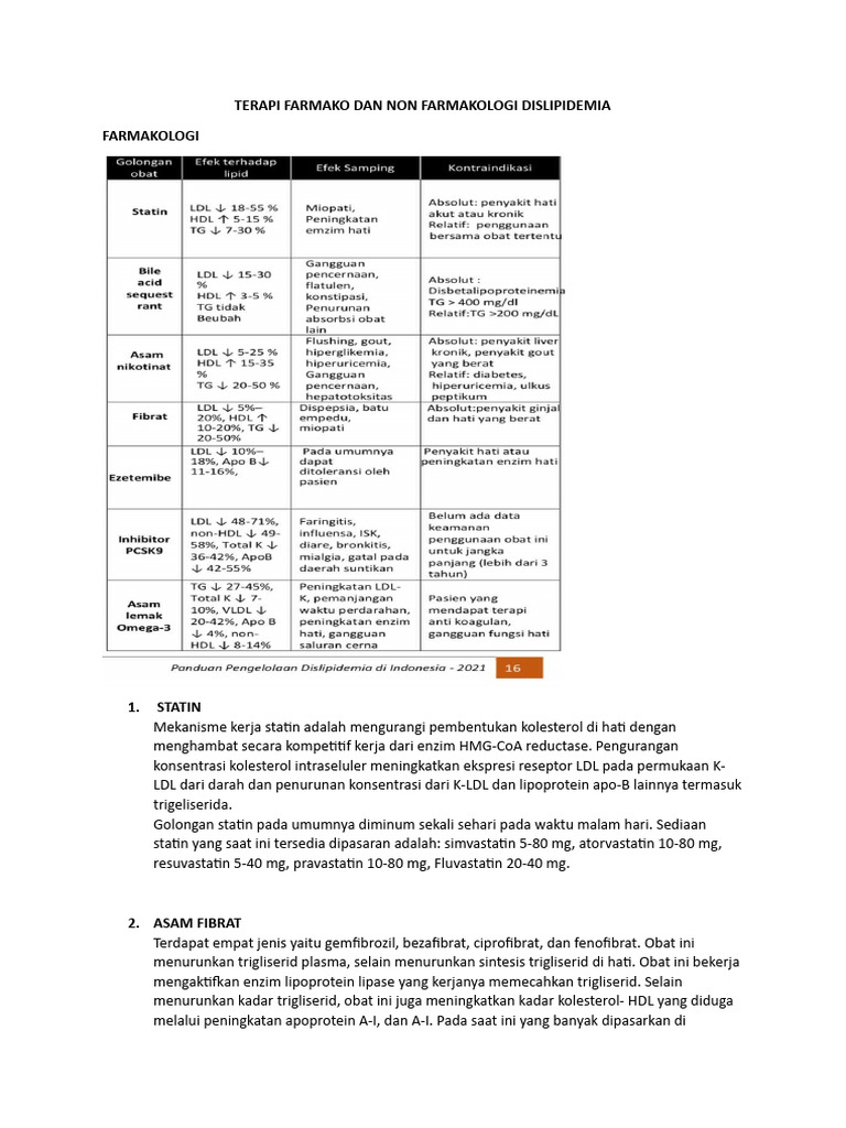 Terapi Farmako Dan Non Farmakologi Dislipidemia Pdf