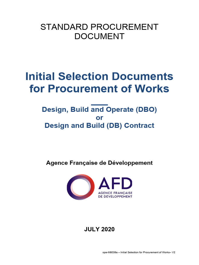 Initial Selection Works (DBO or DB) PAY ANG | PDF