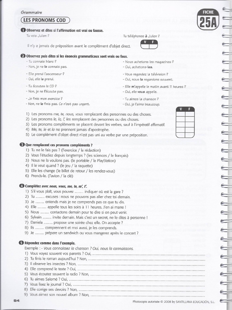 Les Pronoms COD | PDF
