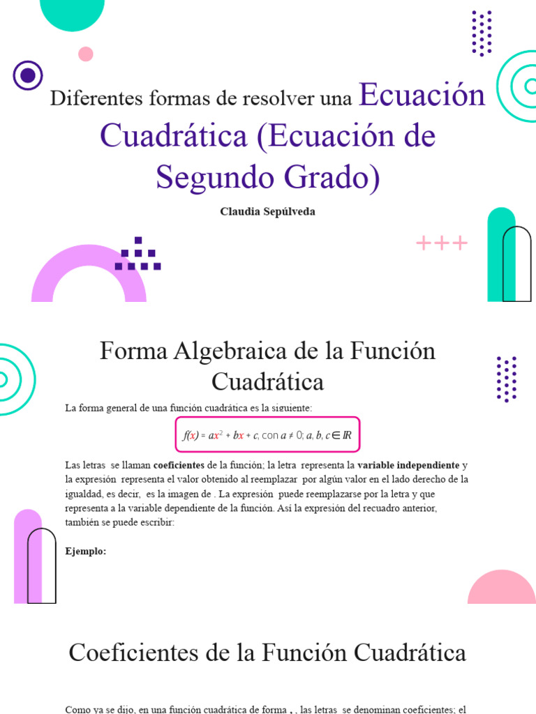 Ecuacion Cuadratica | PDF | Ecuaciones | Ecuación cuadrática