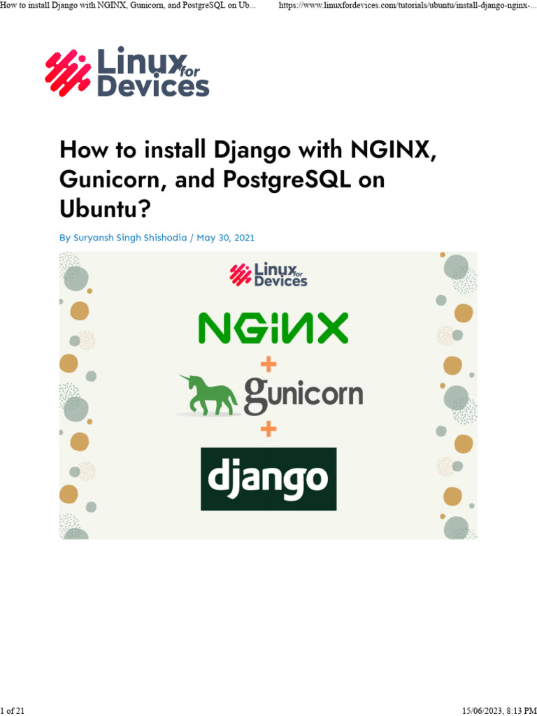 How To Install Django With NGINX, Gunicorn, and PostgreSQL On Ubuntu - Porntok - Xyz | PDF ...
