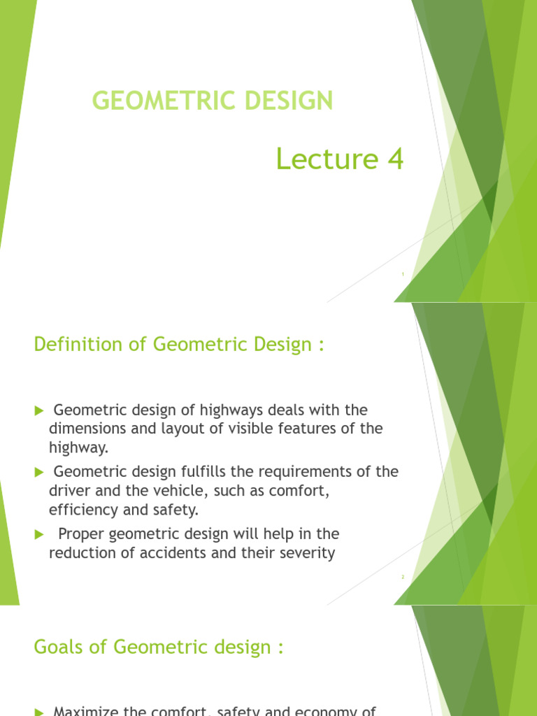 Lecture 4 & 5-Cross Sectional Elements & Geometric Design | PDF