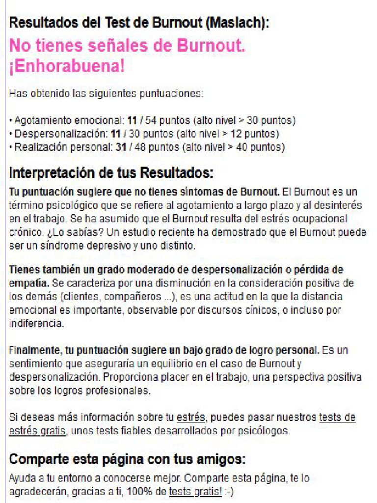 Test de Burnout_ Quiz de Estrés | PDF