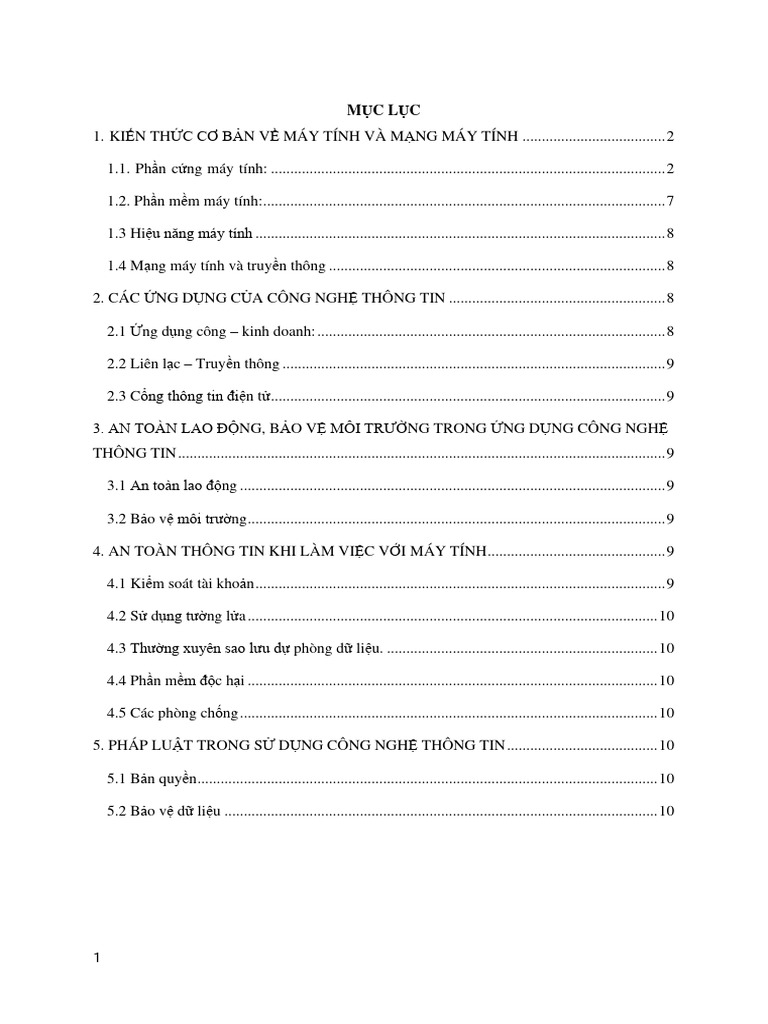 Chứng chỉ CNTT-Module 1-Hiểu biết về CNTT cơ bản | PDF