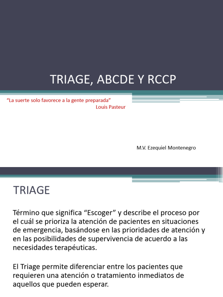 TRIAGE, ABCD Y RCCP | PDF | Presión sanguínea | Medicina CLINICA