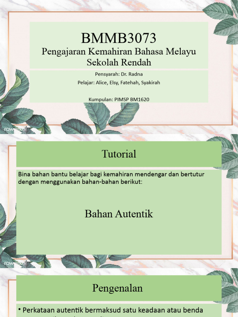 BMMB3073 Bahan Autentik | PDF